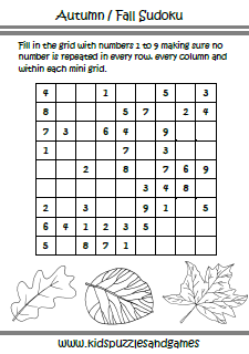 Autumn Sudoku - Kids Puzzles and Games