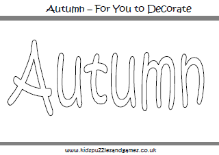 Autumn Fall Colouring Sheets - Kids Puzzles and Games